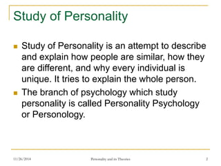 Personlality theories | PPT