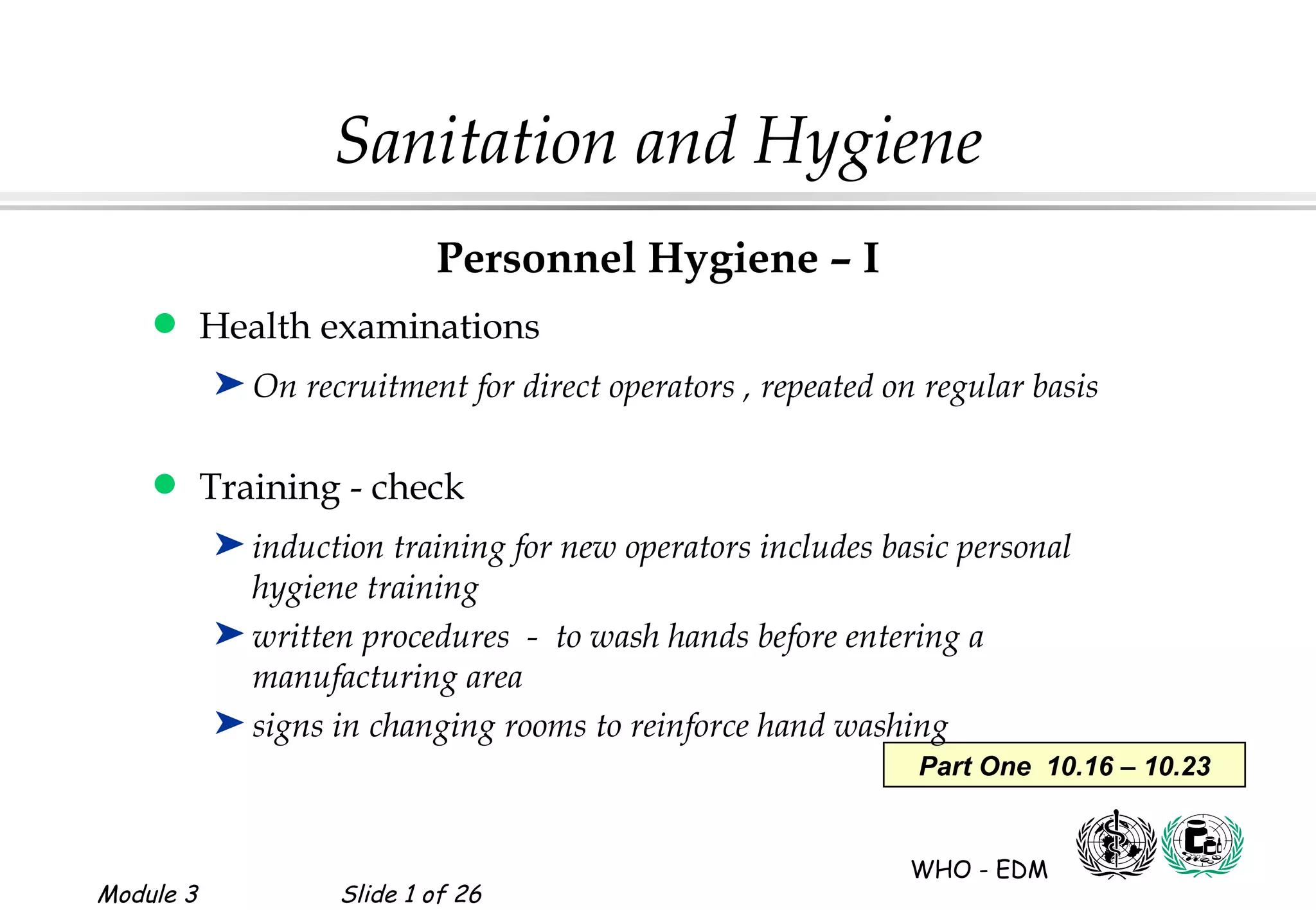 Personnel Hygiene Group Session | PPT