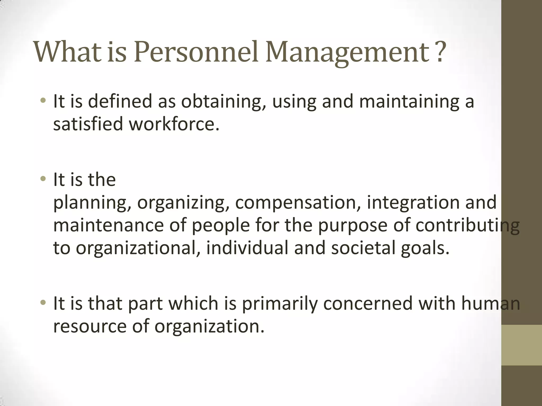Personnel Management | PPTX