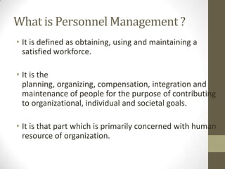 Personnel Management | PPTX