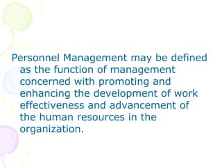 Personnel Management | PPT