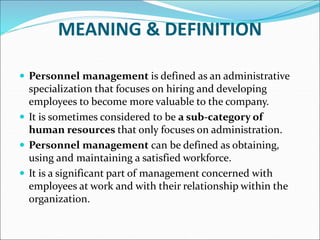 Personnel management | PPT | Free Download