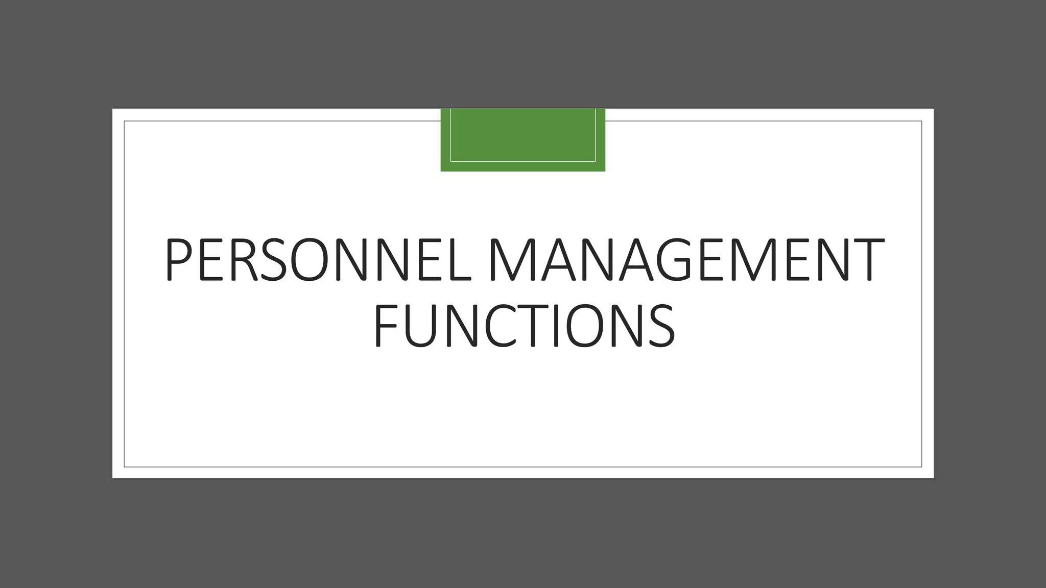 Personnel management | PPTX