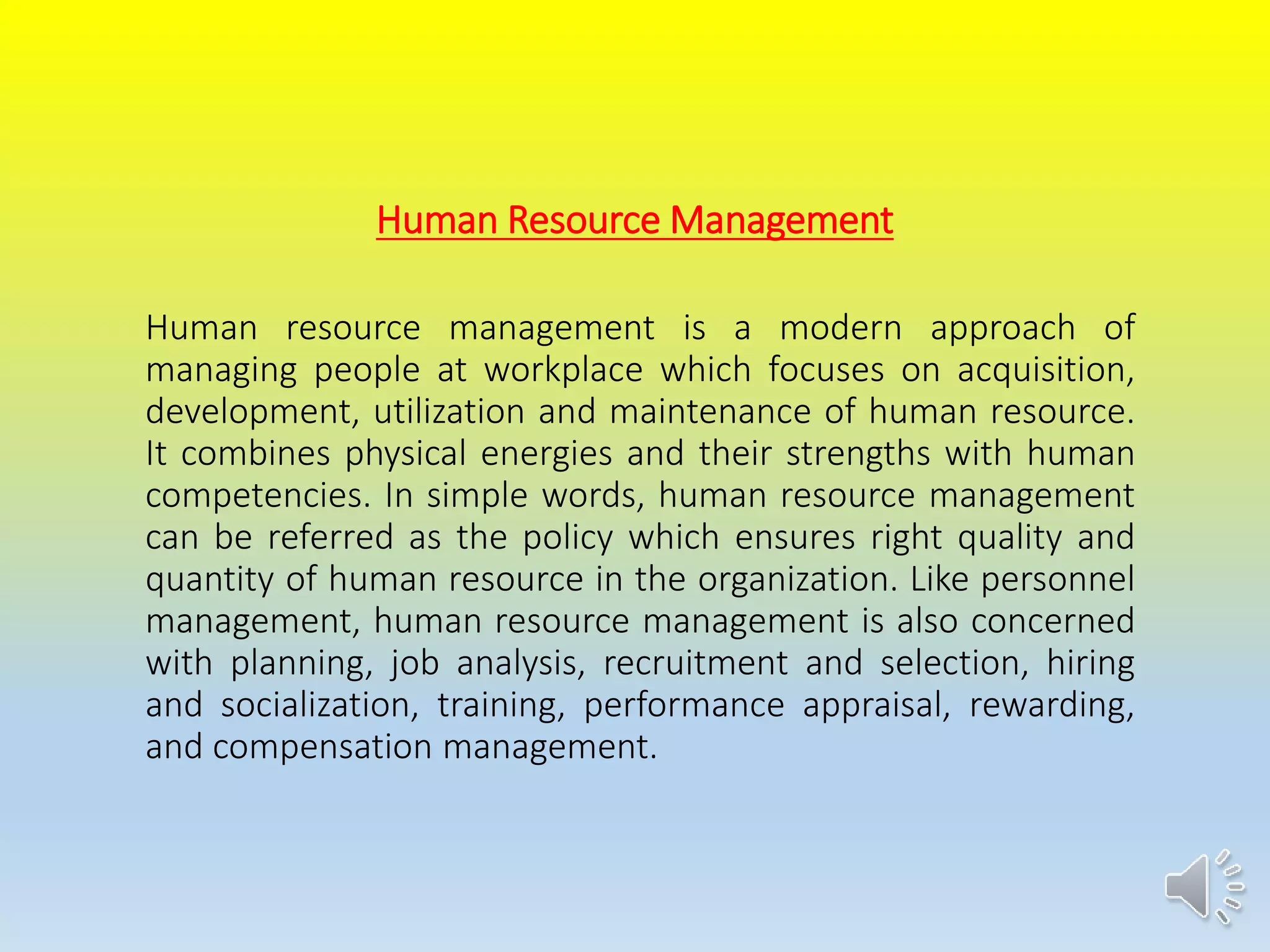 Personnel management vs human resource management | PPTX
