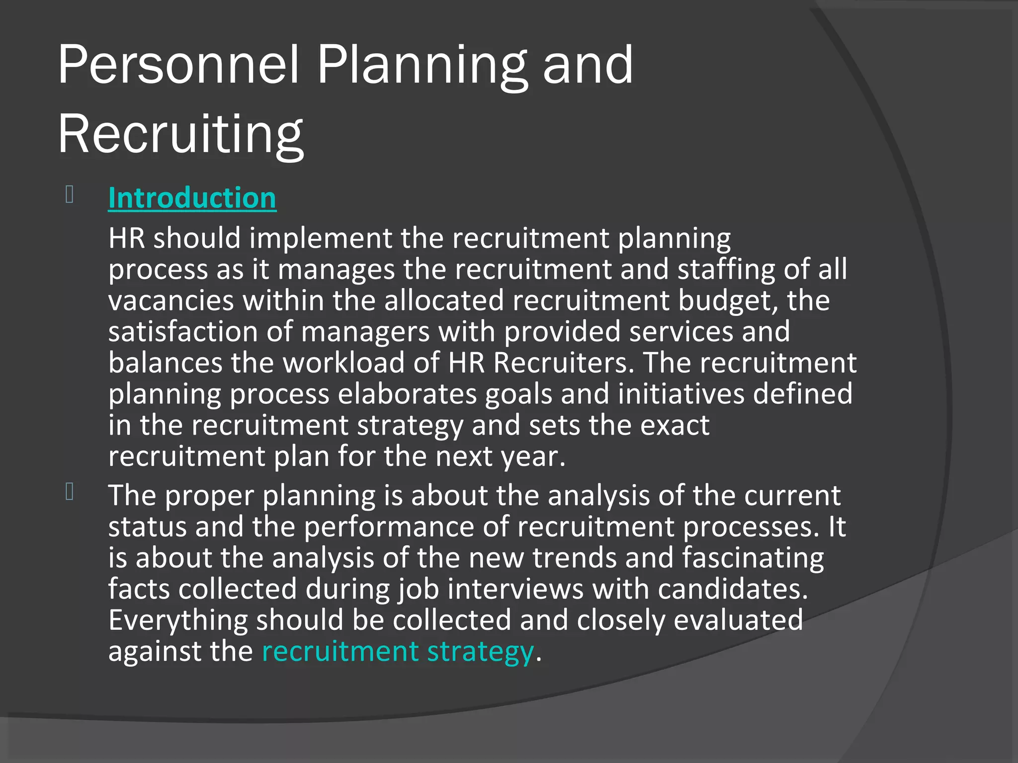 Personnel planning and recruiting | PPT