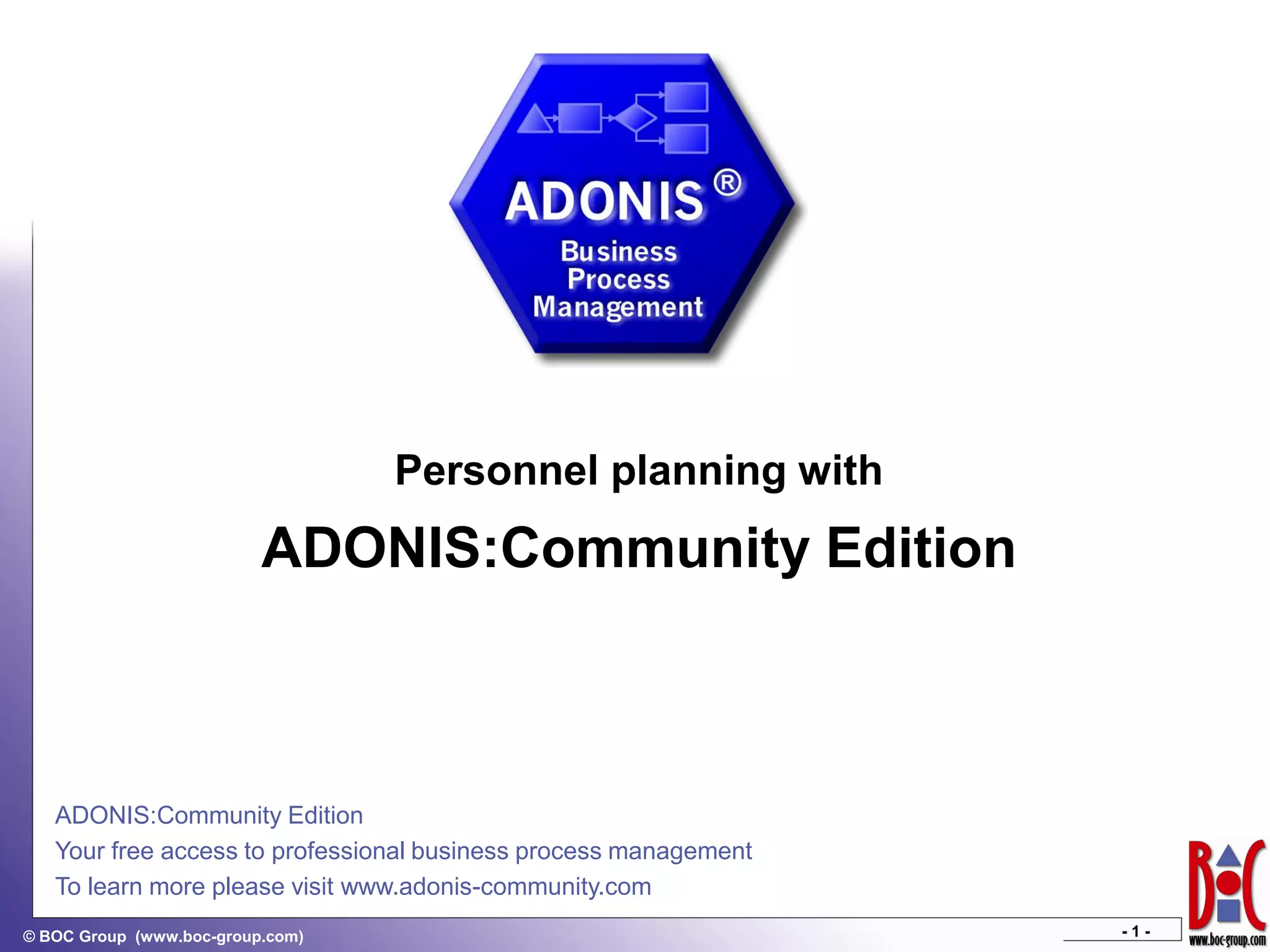 Personnel planning with ADONIS:Community Edition | PPT