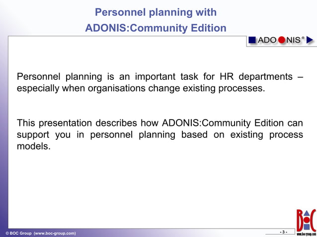 Personnel planning with ADONIS:Community Edition | PPT