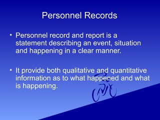 Personnel records | PPT