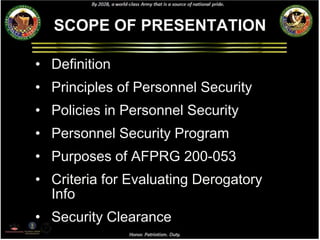 PERSONNEL SECURITY power point presentation | PPTX