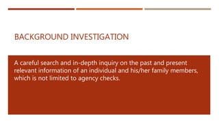 Personnel security investigation | PPTX