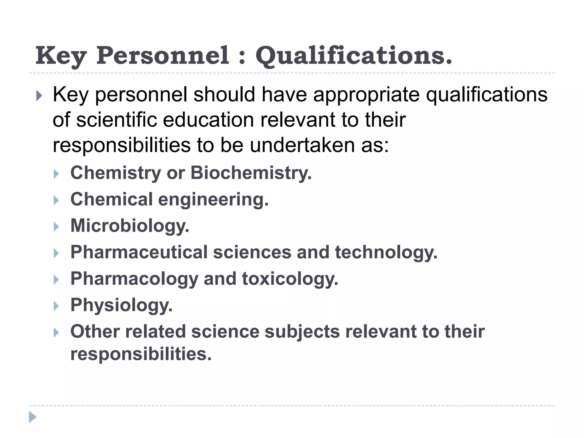 Organization, personnels & premises in pharma industries | PPTX