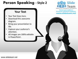 Person speaking call outs style design 2 powerpoint presentation slides ...