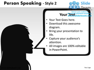 Person speaking call outs style design 2 powerpoint presentation slides ...
