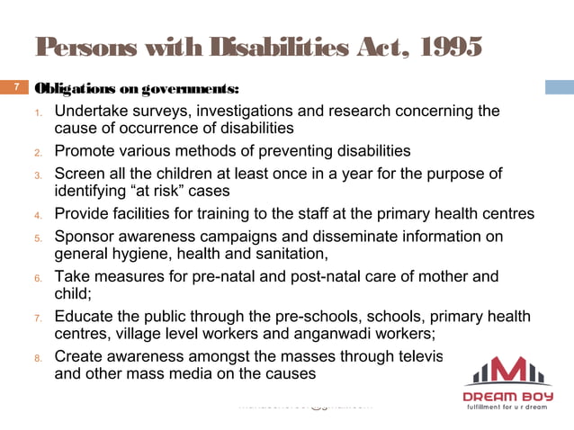 Persons with disabilities act, 1995 | PPT | Special Needs Kids | Parenting