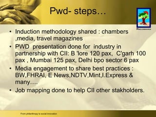 Persons with disabilities employees in itc welcomgroup | PPT