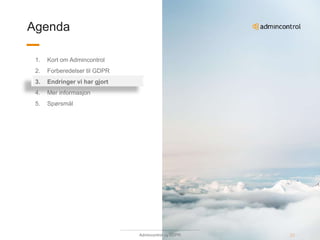 Personvern og etterlevelse av GDPR i Admincontrol | PPT