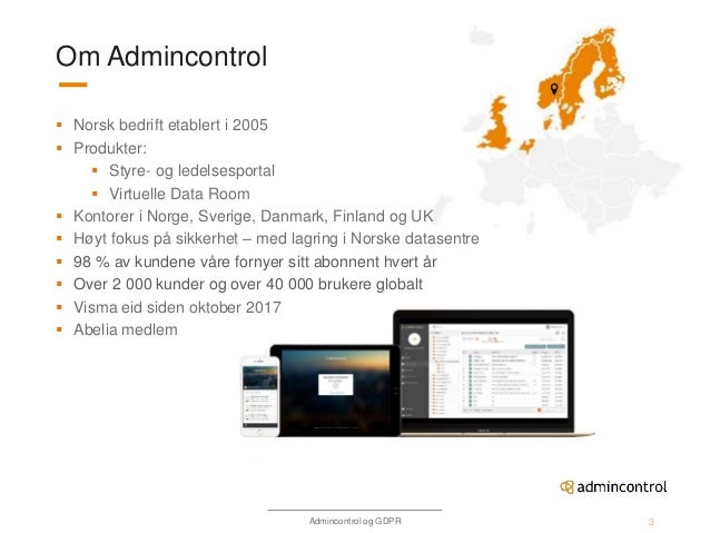 Personvern og etterlevelse av GDPR i Admincontrol