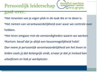 Workshop A - Persoonlijk leiderschap | PPT