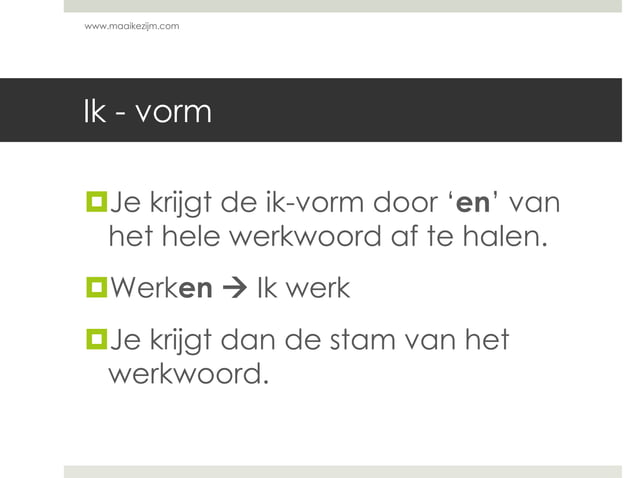 Persoonsvorm in de tegenwoordige tijd | PPTX