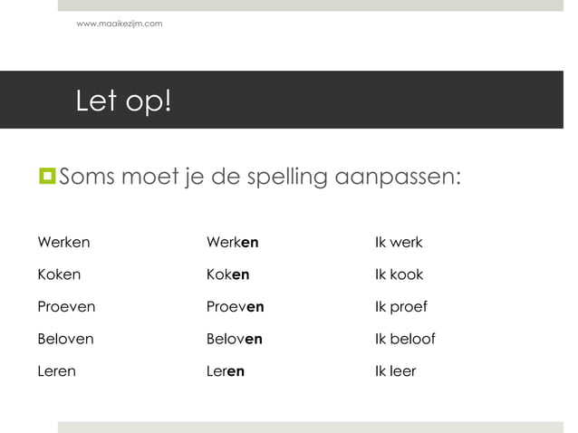 Persoonsvorm in de tegenwoordige tijd | PPTX