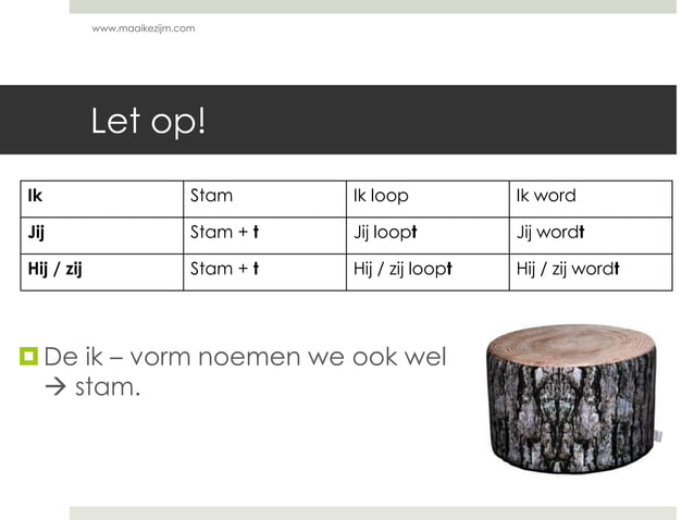 Persoonsvorm in de tegenwoordige tijd | PPTX