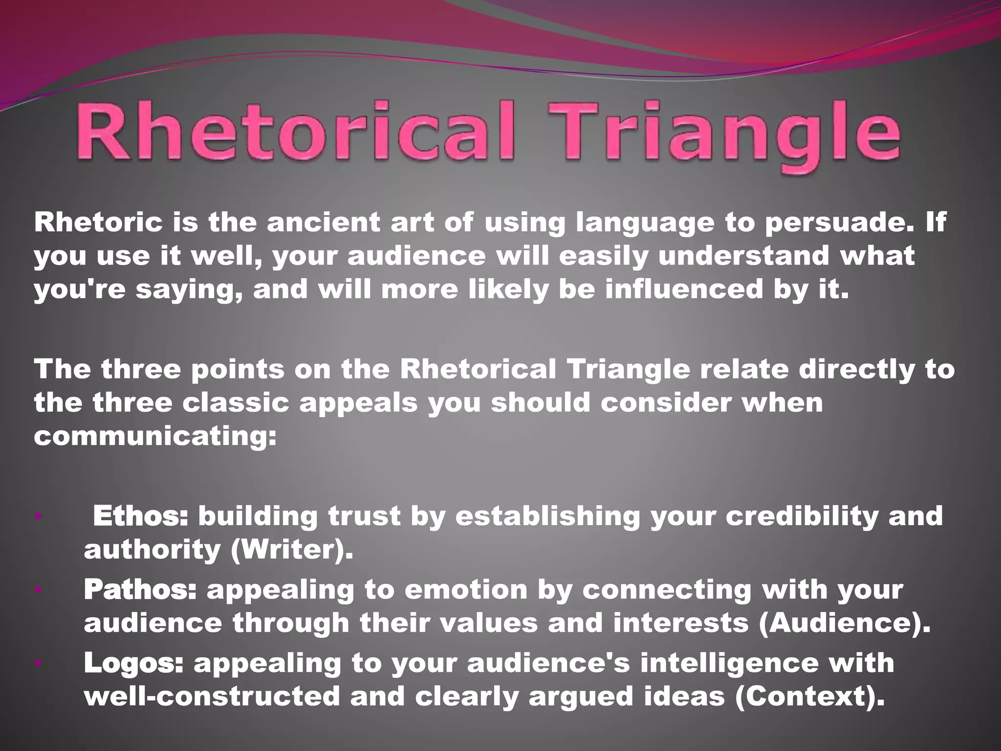 Ethos, Pathos, Logos in writing | PPT