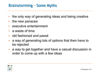 So You Think You Know How to Brainstorm? - Alison Duffy & Sue Whittle ...