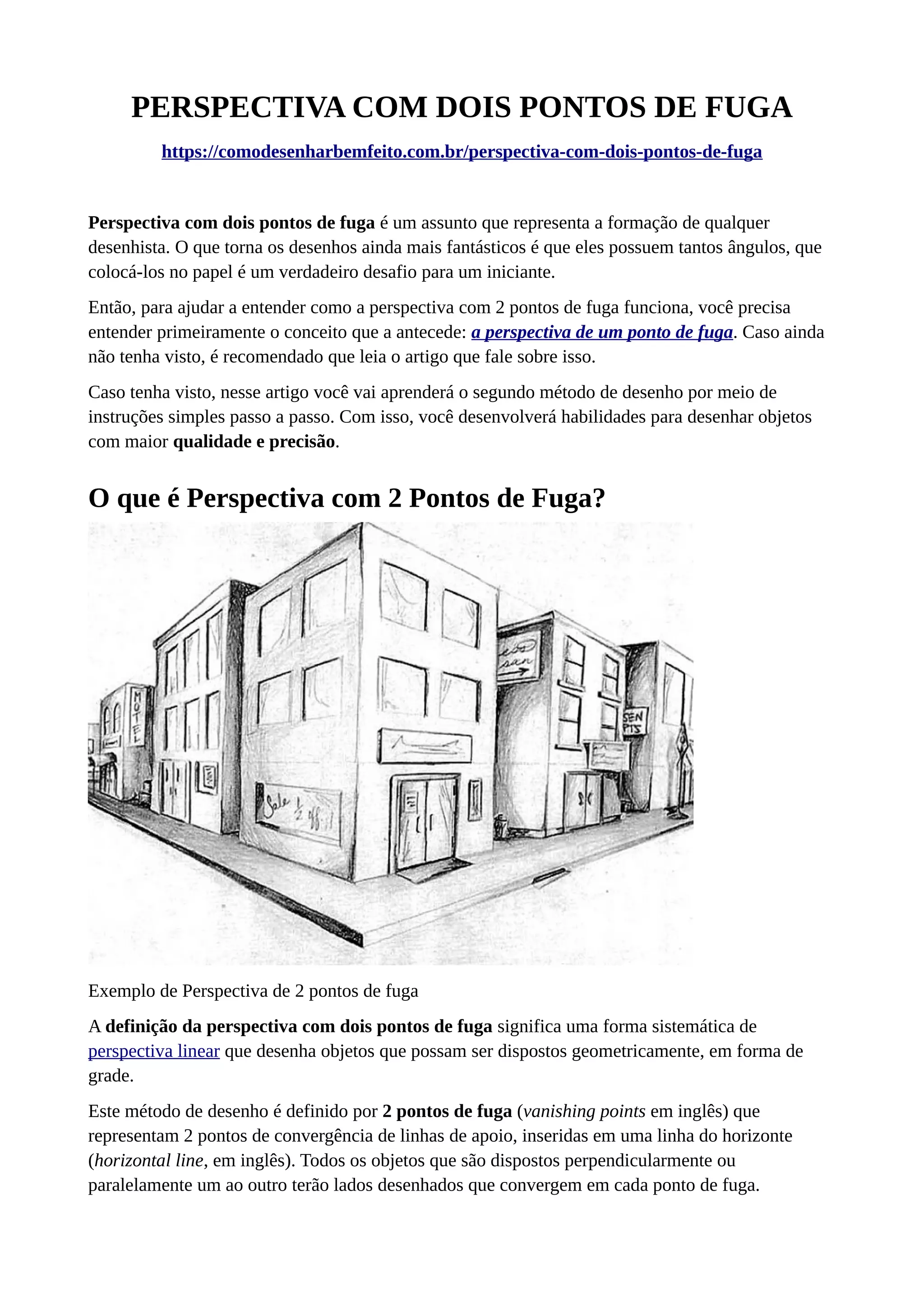 Perspectiva com dois pontos de fuga PDF | PDF