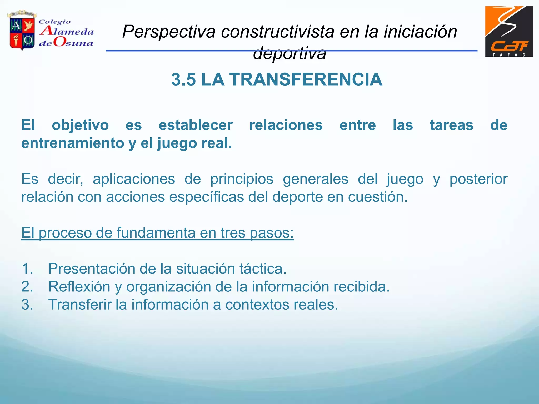 Perspectiva constructivista iniciación deportiva. Sistemas dinámicos y ...