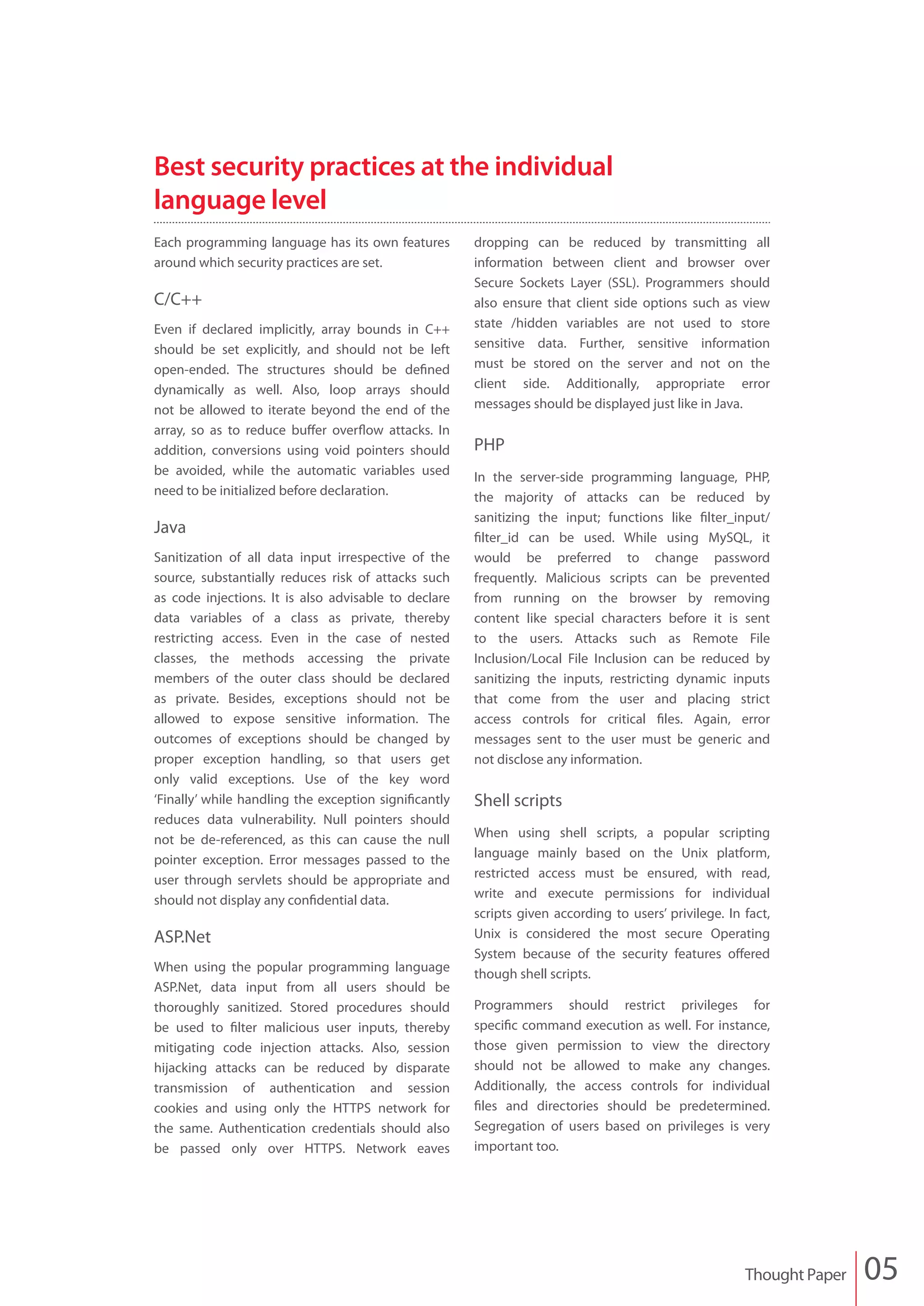 Finacle - Secure Coding Practices | PDF