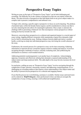 Perspective Essay Topics.pdf