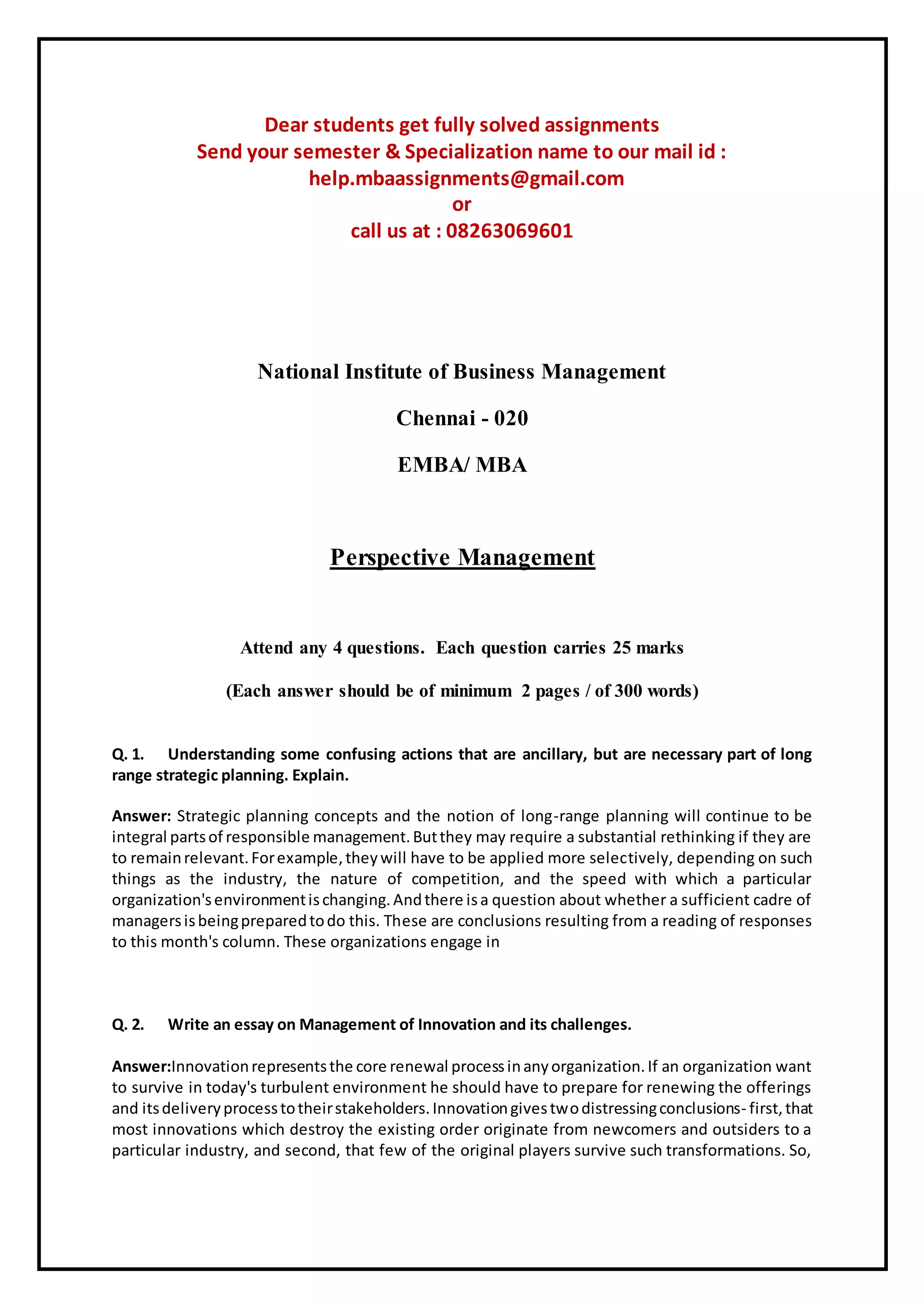 Perspective management | DOCX