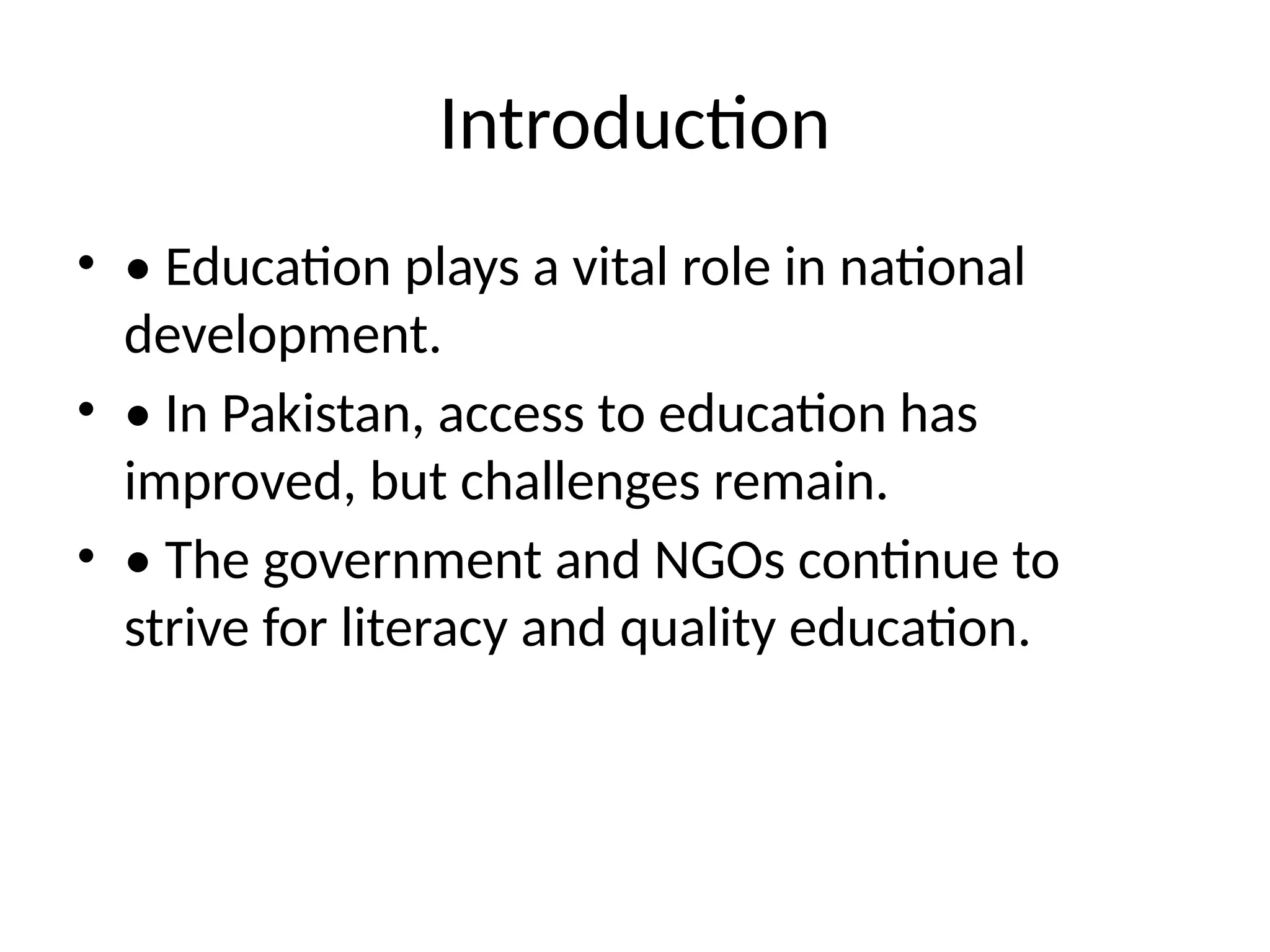 Perspective Of Education In Pakistan Pptx