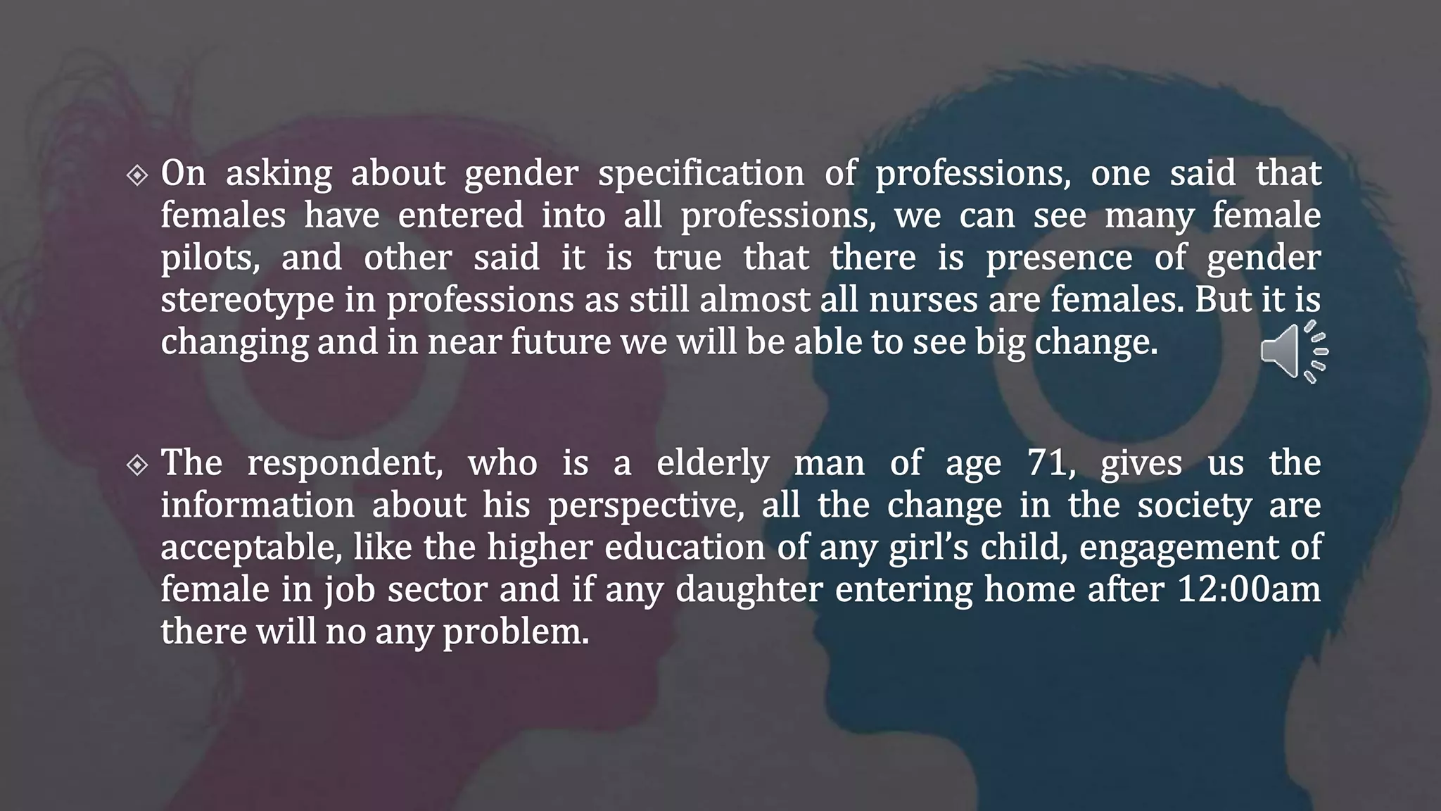 Perspective of elderly in gender role and its change | PPTX | Parenting ...