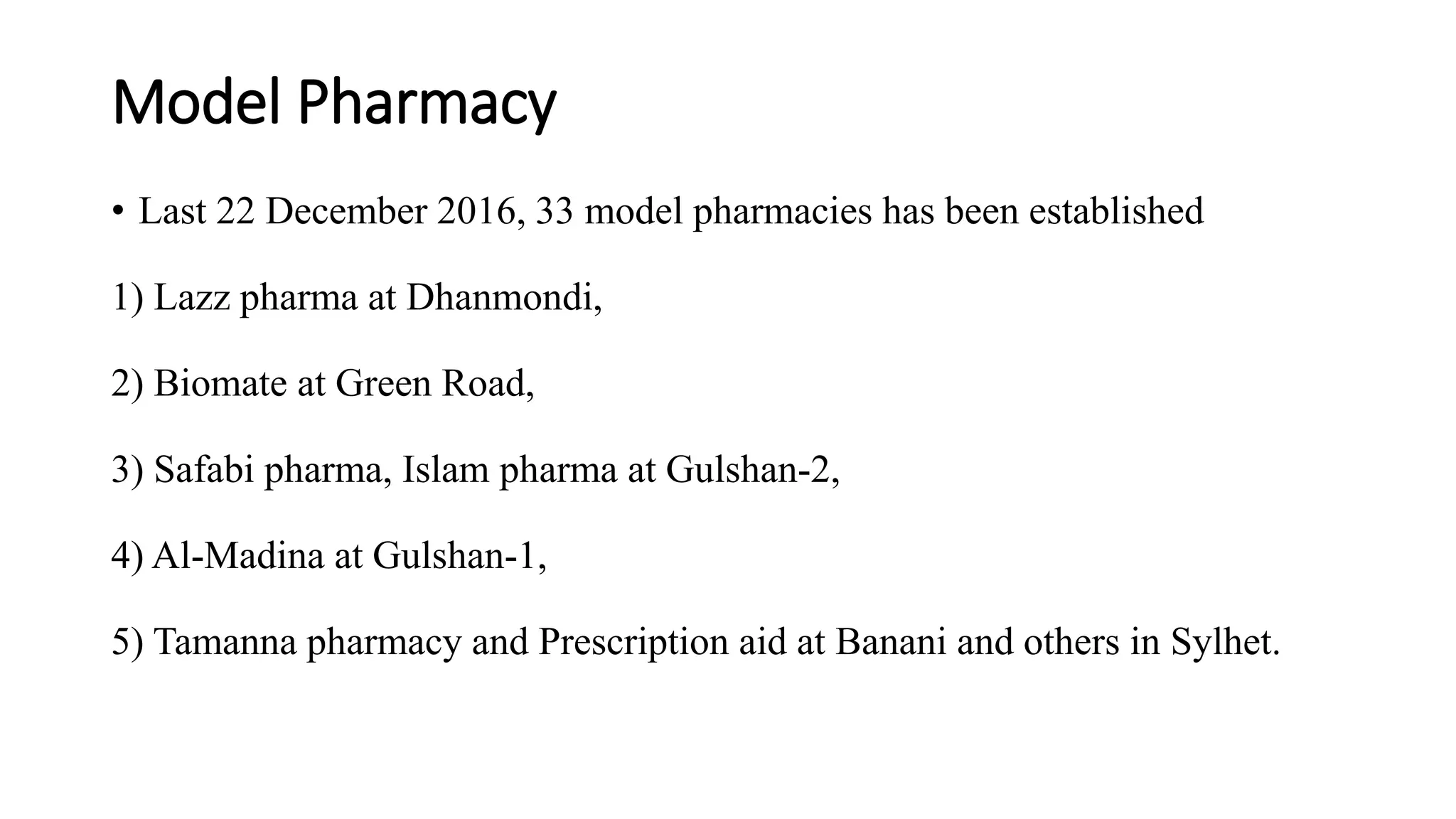 Perspective of model pharmacy in bangladesh | PPTX
