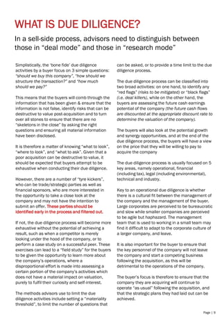 Perspective on Sell Side Due Diligence | PDF