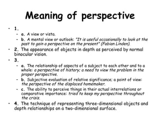 Perspectives | PPT | 3-D Graphics | Computer Software and Applications