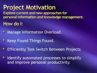 Perspectives in Personal Knowledge Management | PPT