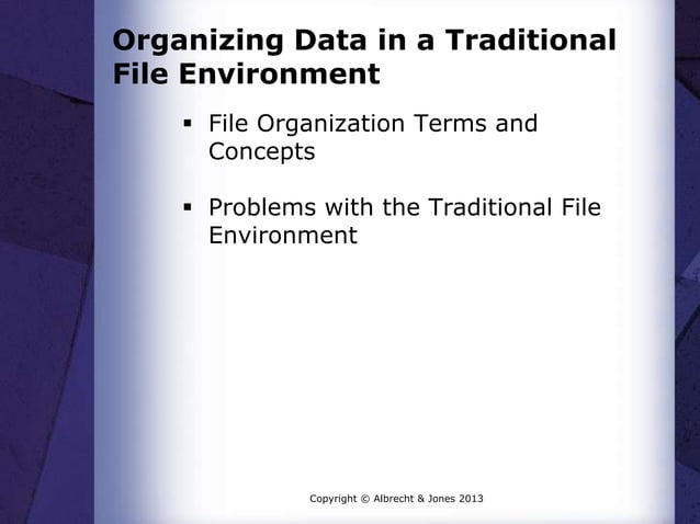 Organizing Data in a Traditional File Environment | PPTX