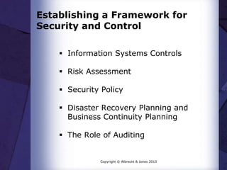 Establishing a Framework for Security and Control | PPTX