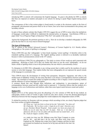 Perspectives and problems of codifying nigerian pidgin english orthography | PDF | Technology ...
