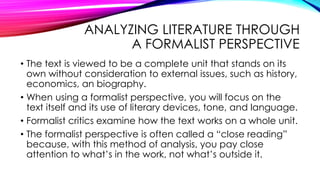 Perspectives in analyzing literarture | PPT