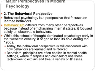 Perspectives in modern psychology | PPTX