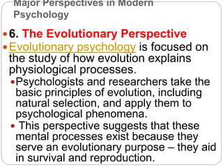 Perspectives in modern psychology | PPTX