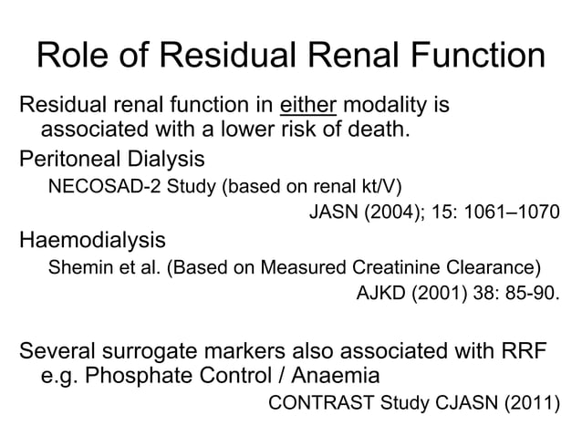 Perspectives in Peritoneal Dialysis | PPT