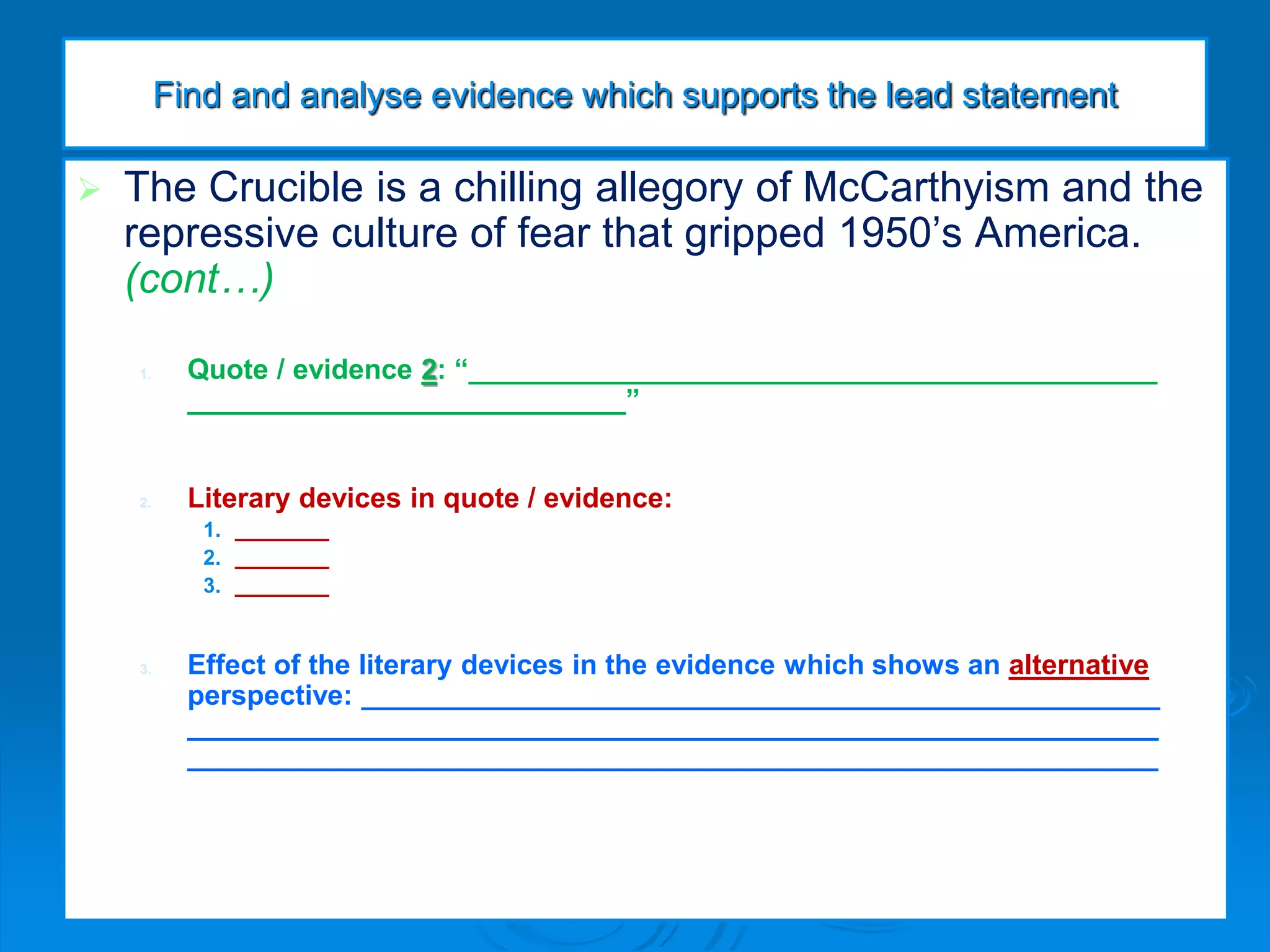 Perspectives in The Crucible | PPTX