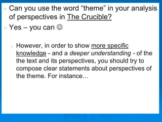 Perspectives in The Crucible | PPTX