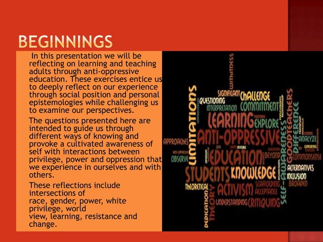Perspectives of anti oppressive education in adult learning | PPTX