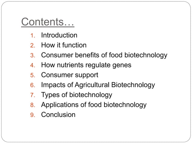 FOOD BIOTECHNOLOGY AND FOOD SAFETY.pptx | Agriculture | Industries