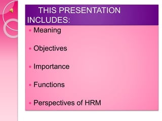 Perspectives of hrm | PPTX